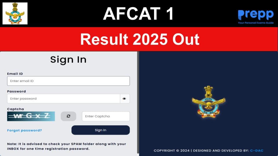 AFCAT 1 Result 2025 Out at afcat.cdac.in: Check AFCAT Marks Here