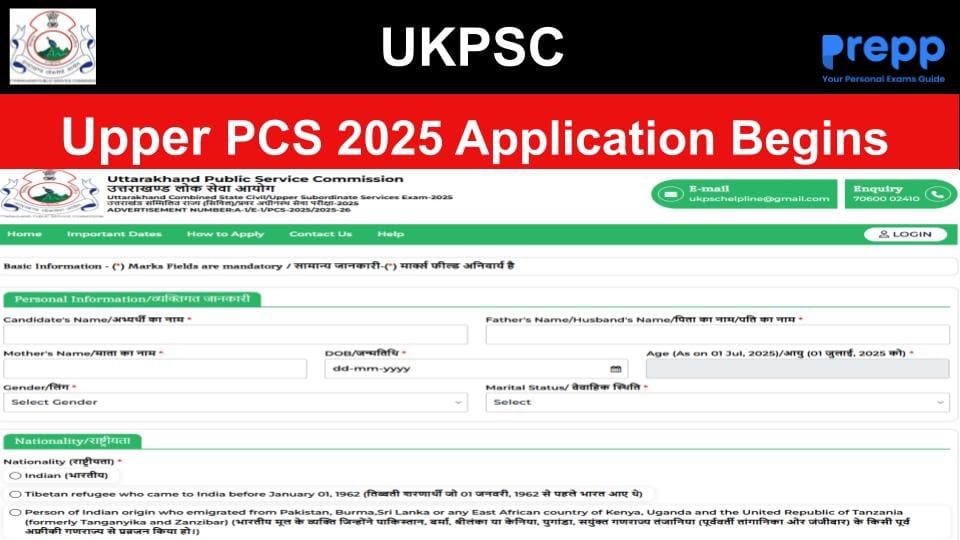 UKPSC Upper PCS 2025 Notification Released: Apply Online for 123 Vacancies