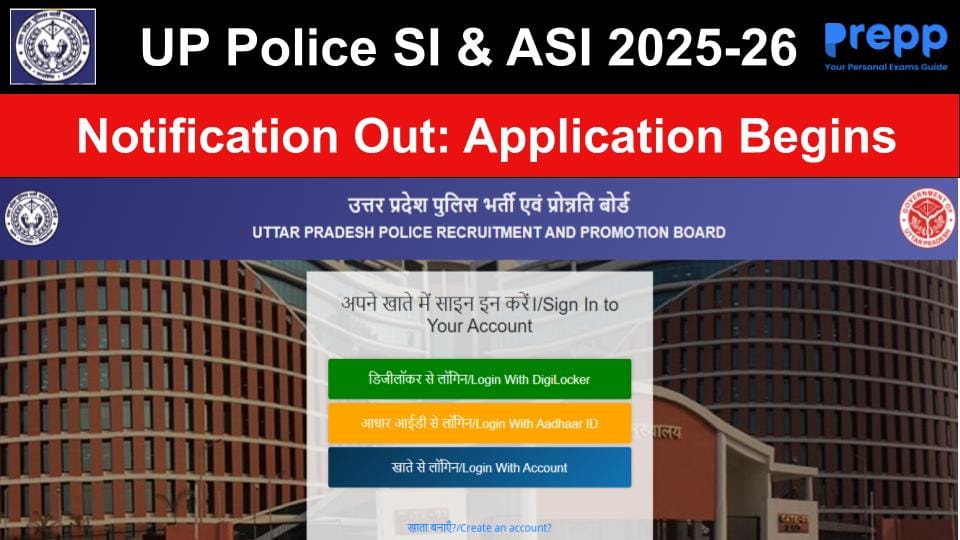 UP Police SI & ASI 2025 Notification Out: Apply Online for 537 Vacancies