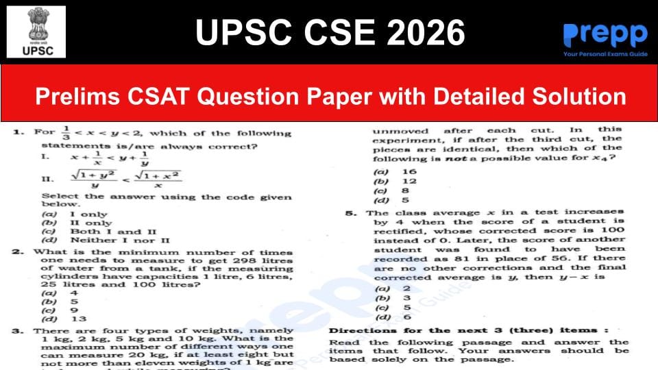 UPSC Prelims 24 May 2026 CSAT Question Paper and Answer Key PDF, Check ...
