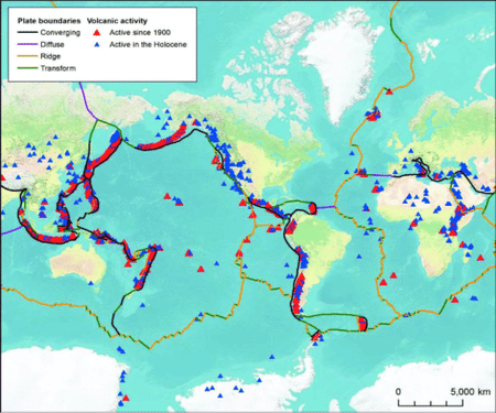 Distribution of Volcanoes around the Globe - Geography Notes