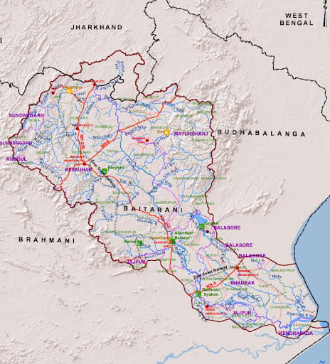 Baitarani - Smaller Rivers of India flowing towards East - Geography Notes