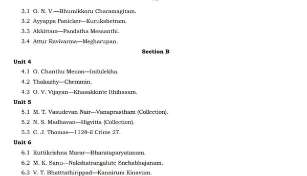 UPSC Malayalam Literature Syllabus