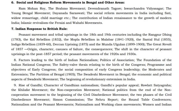 UPSC History Syllabus for Optional Paper-I and Paper-II