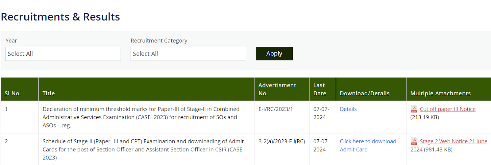 CSIR SO, ASO Admit Card 2024 Out; Download Stage 2 Call Letter