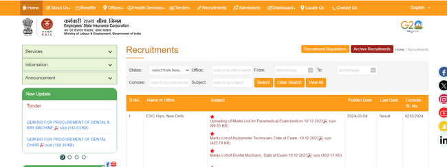 ESIC Paramedical Staff Marks List 2023 Released at esic.gov.in