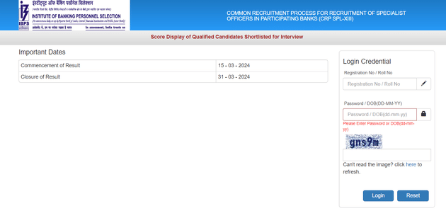 IBPS SO Mains Score Card 2024 Released at ibps.in; Download Here