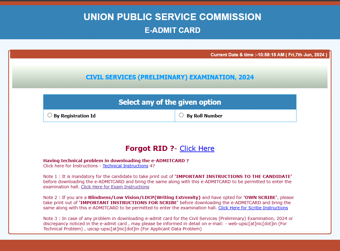 UPSC Admit Card 2024 Live; Download IAS Prelims Call Letter at upsc.gov.in