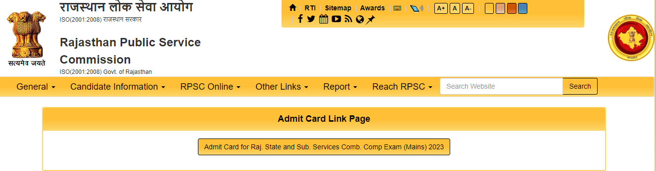 RPSC RAS Mains Admit Card 2023 Out; Direct Link to Download Hall Ticket