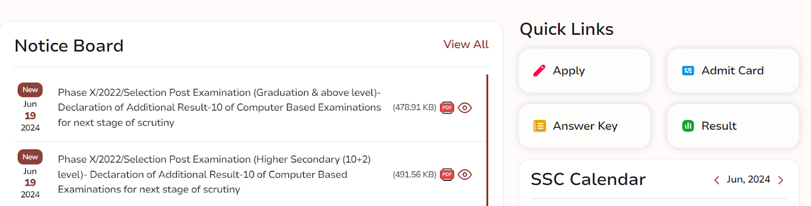 SSC Selection Posts Additional Result 2022 Out at ssc.gov.in; Download PDF
