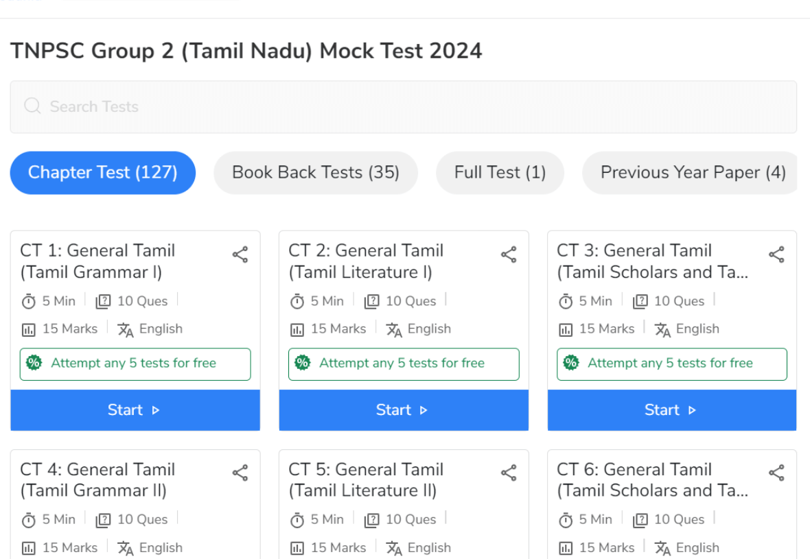 TNPSC Group 2 2024 Mock Test