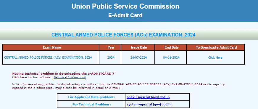 UPSC CAPF 2024 Admit Card Out, Exam Date, Pattern & Syllabus