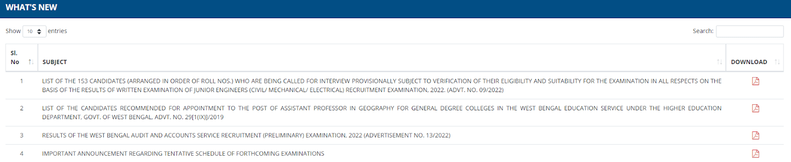 WBPSC Exam Date 2024 Out; Post Wise Exam Date PDF here