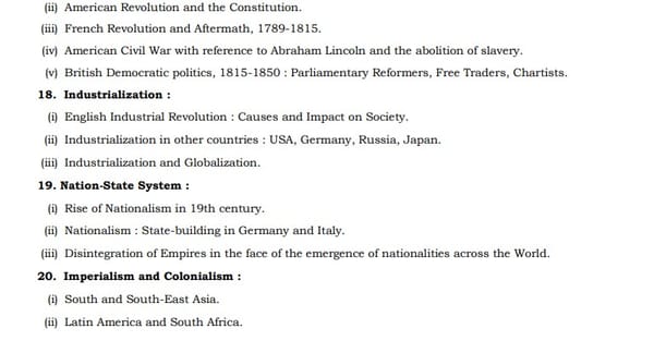 UPSC History Syllabus for Optional Paper-I and Paper-II
