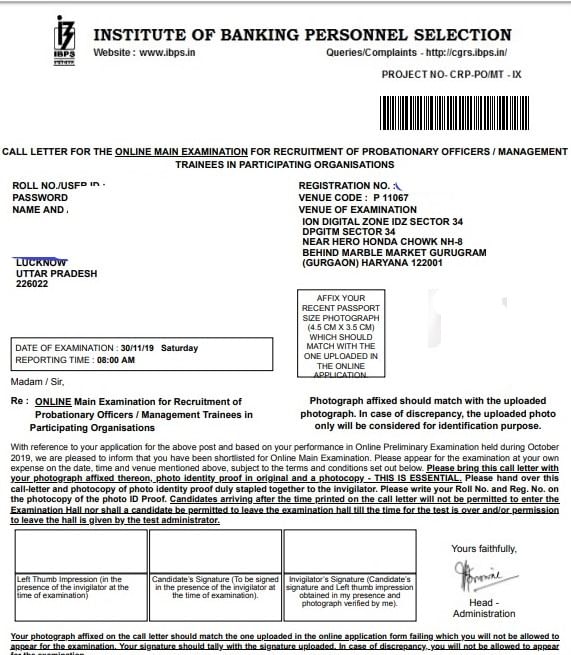 IBPS PO Mains Admit Card 2024; Download Hall Ticket