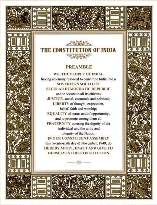 Preamble of the Indian Constitution - Indian Polity Notes