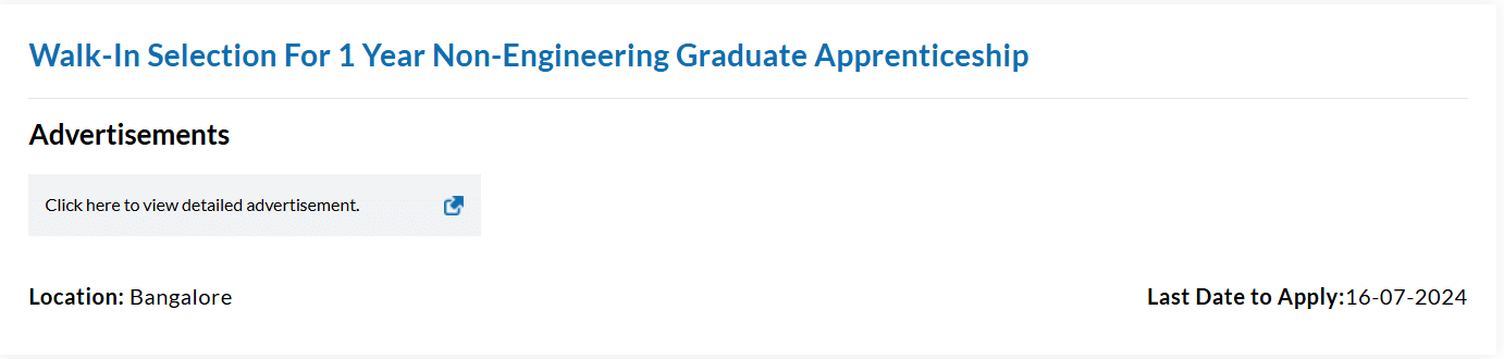 BEL Apprentice Notification 2024 Out: Walk-in-Interview on July 16