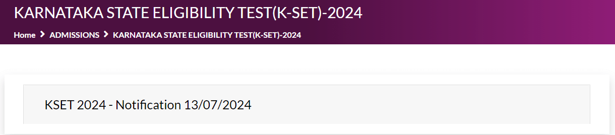 KSET 2024 Notification Out at kea.kar.nic.in; Check Application Details