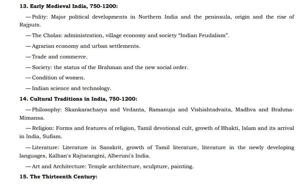 UPSC History Syllabus for Optional Paper-I and Paper-II