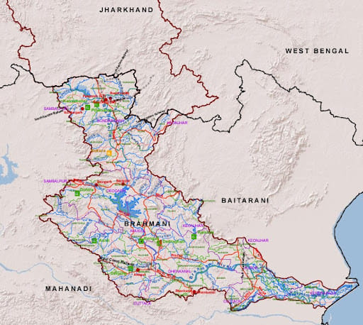 Brahmani - Smaller Rivers of India flowing towards East - Geography Notes
