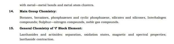 UPSC Chemistry Syllabus for Optional Paper-I and Paper-II