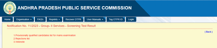APPSC 2023 Group 2 Prelims Result Out at psc.ap.gov.in: Download PDF