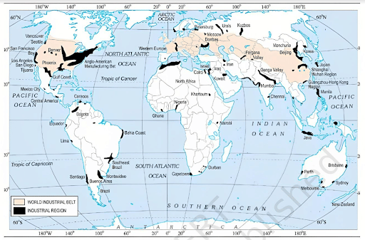 Major Industrial Regions of the World - Geography Notes