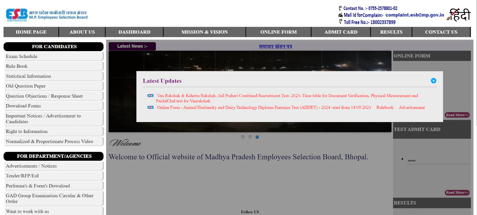 MPESB DV/ PET 2023 Dates Out at esb.mp.gov.in; Download Schedule PDF