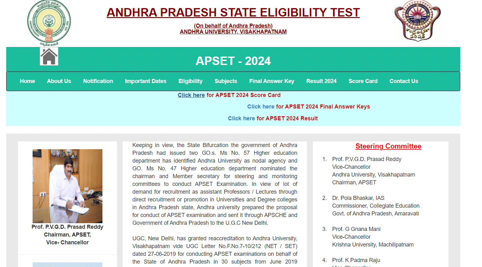 APSET Result and Cutoff 2024 Out at apset.net.in; Direct Links Here