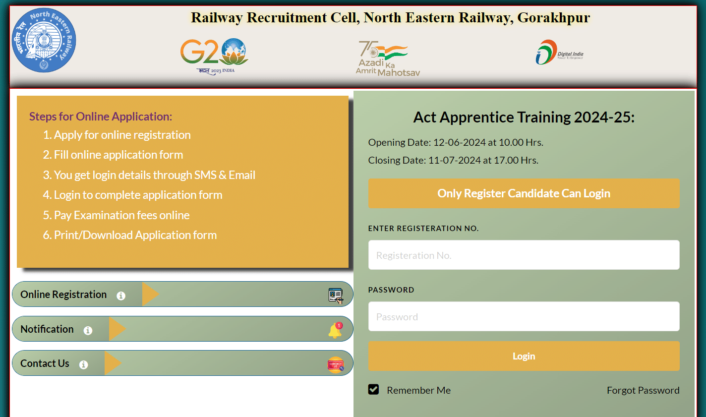 RRC NER Gorakhpur Apprentice Notification Out: Apply Online for 1104 ...