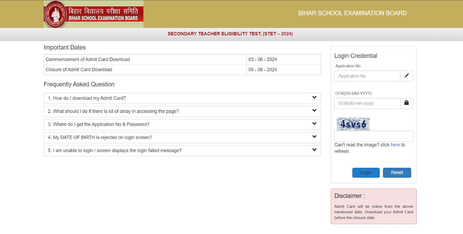 Bihar STET Paper 2 Admit Card 2024 Out; Direct Link to Download Hall ...